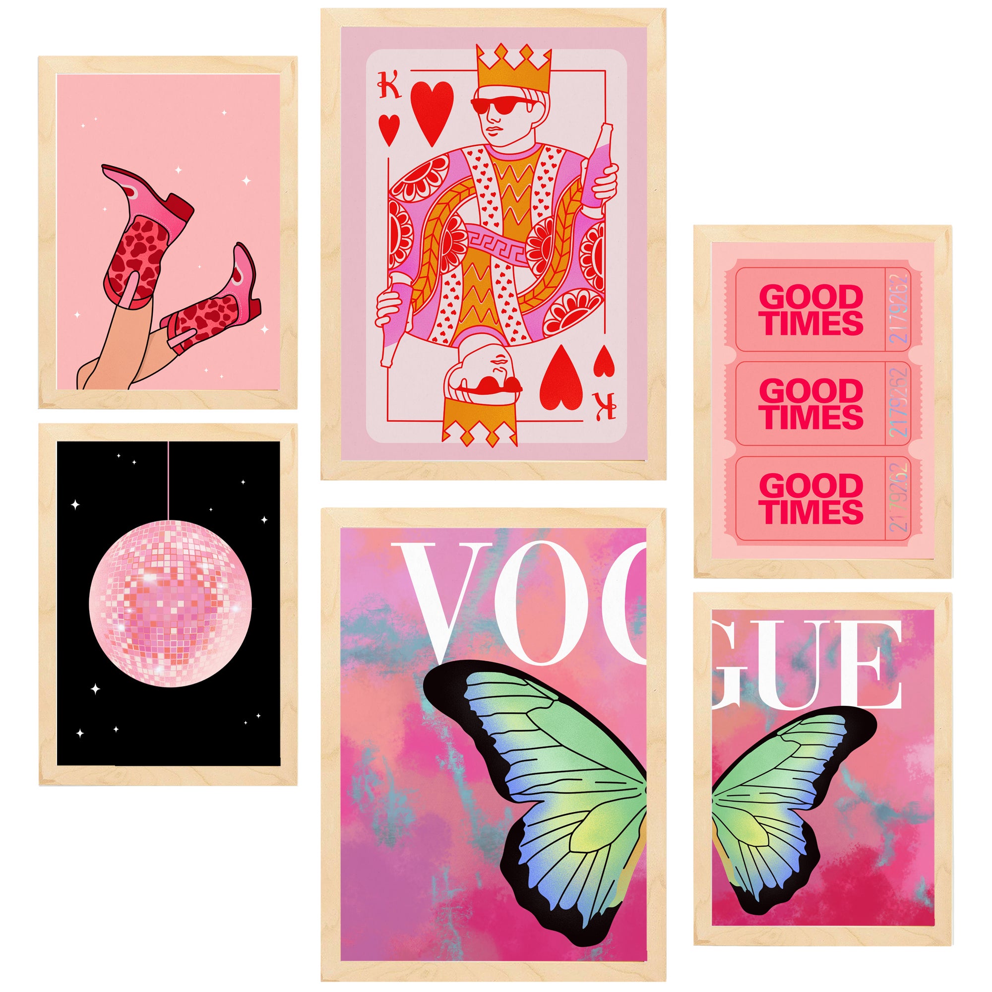 Nacnic Set De 6 Pósters Illustraciones De Arte Moderno Femenino Marco ...