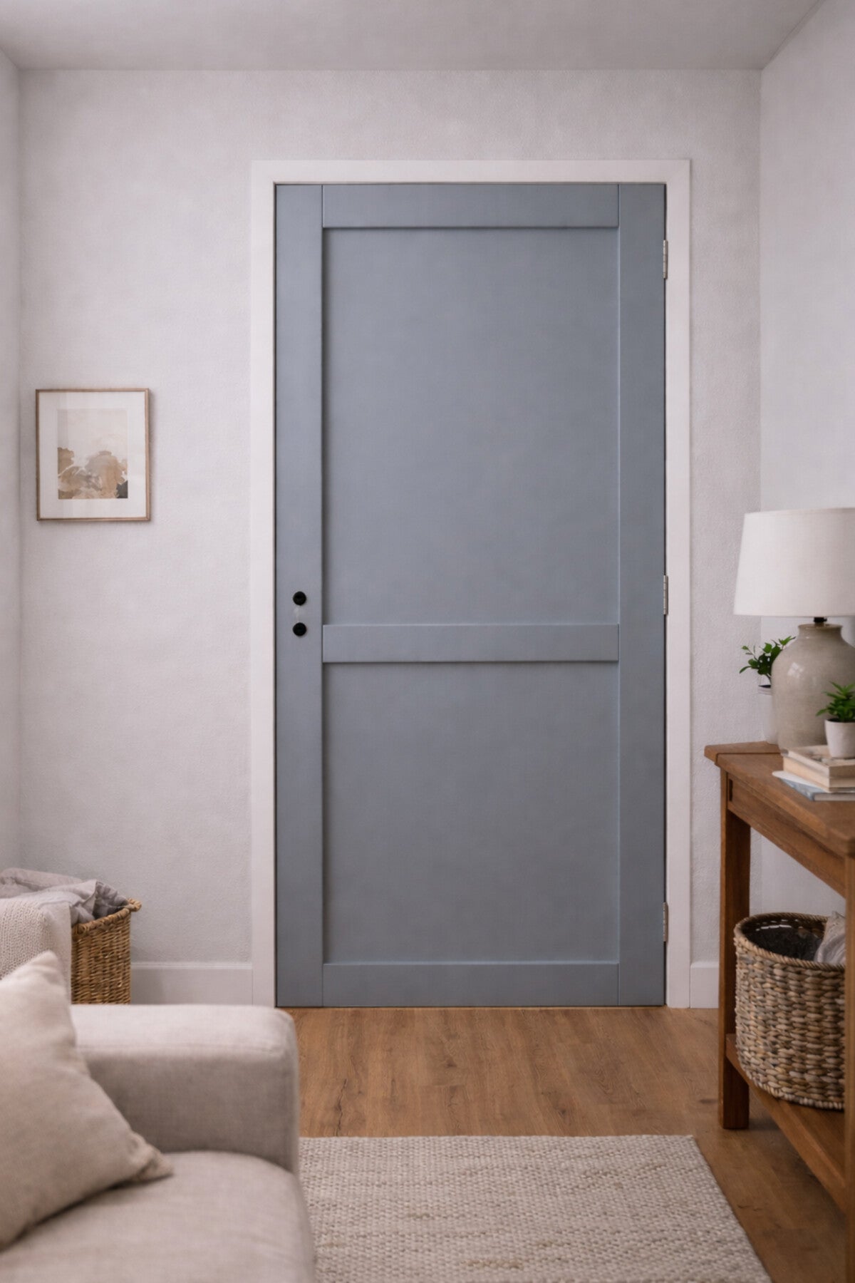 Bloc Porte Athena Gris Clair 2 Panneaux H204 X L73 Cm Côte Tableau P ...