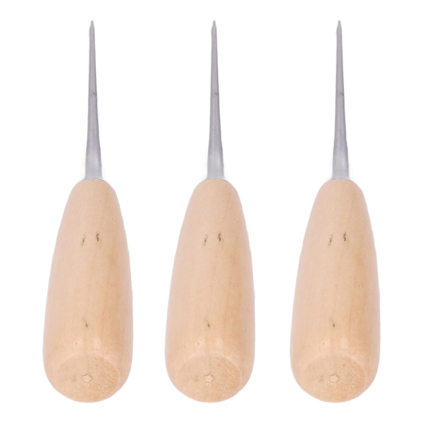 Lot de 3 poinçons en cuir à faire soi-même, outil en bois de pin ...