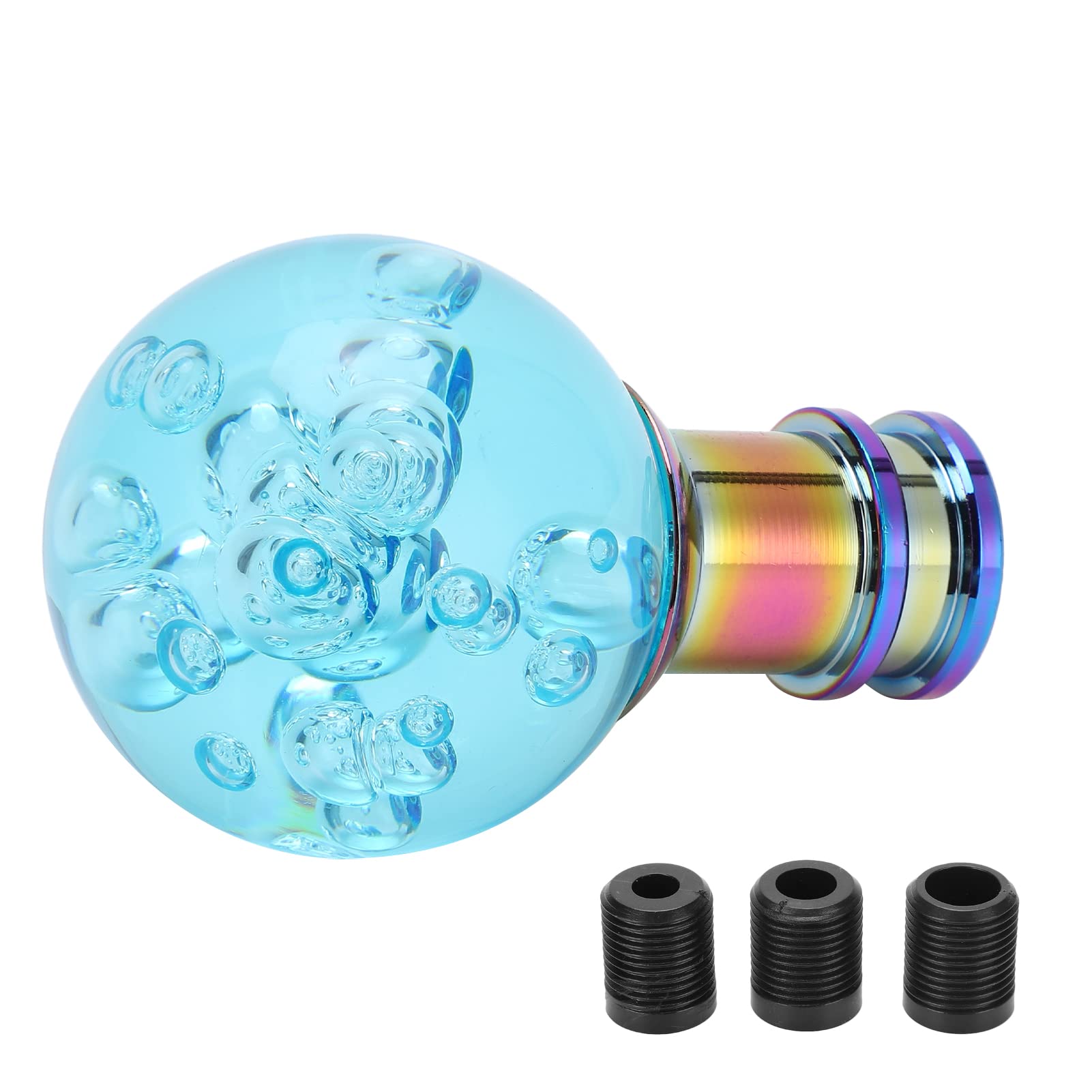 Perilla de cambio de color acrílico cian estilo bola con 3 adaptadores ...