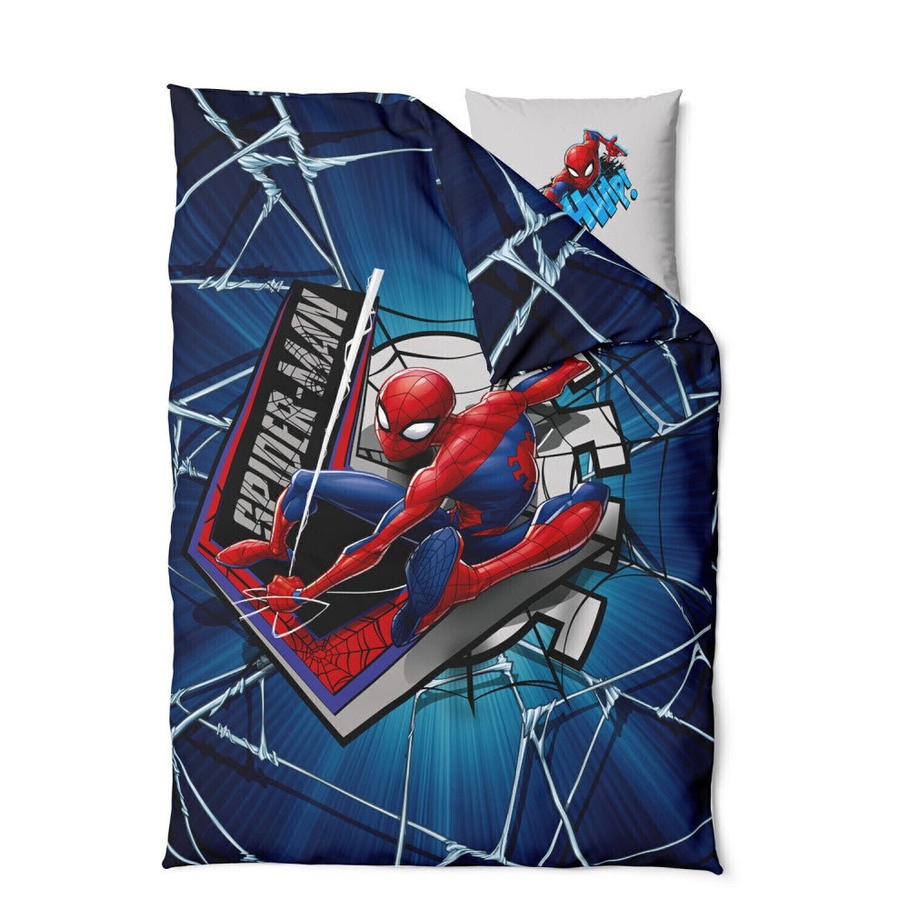 Parure de lit réversible Spider-Man 120x150 cm 100% Coton Marvel ...