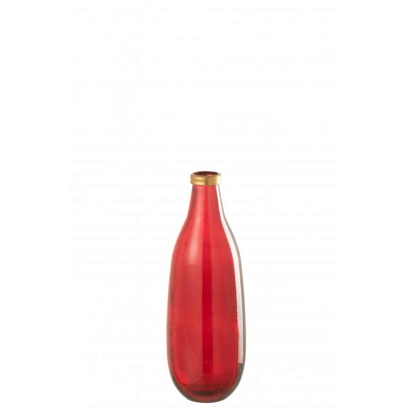 Vase en verre rouge 15x15x40 cm | Leroy Merlin