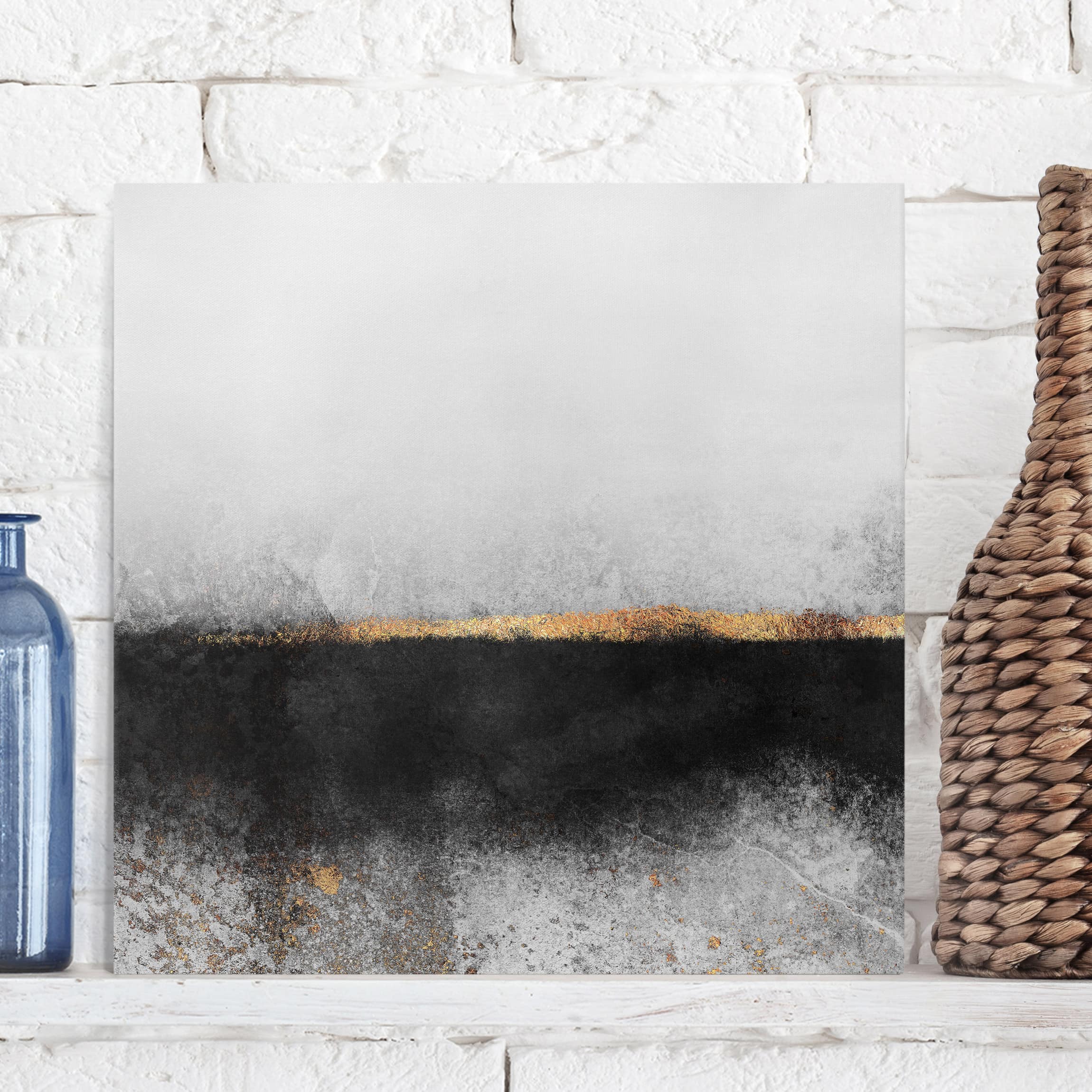 Impression sur toile tableau sur toile châssis noir et blanc abstrait ...