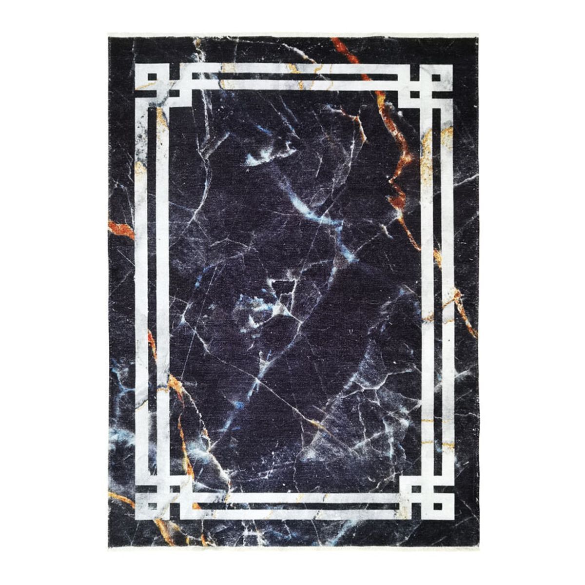 Tapis salon extra-doux eff marbre noir bleuté 120x170 | Leroy Merlin