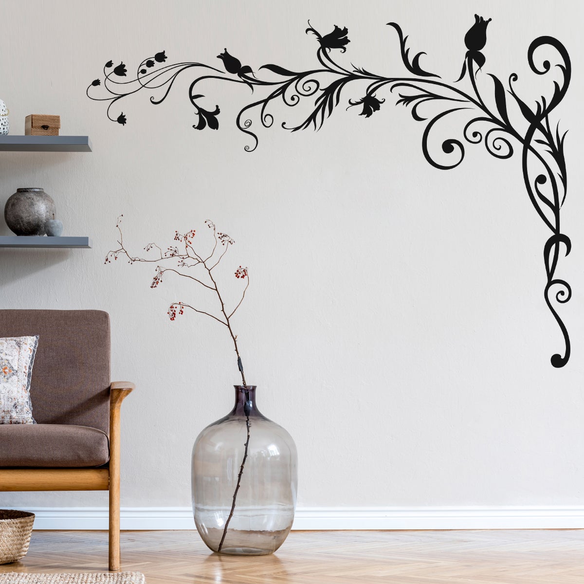 Sticker Mural - Ornement - 253 - Noir - 87x119 cm | Leroy Merlin