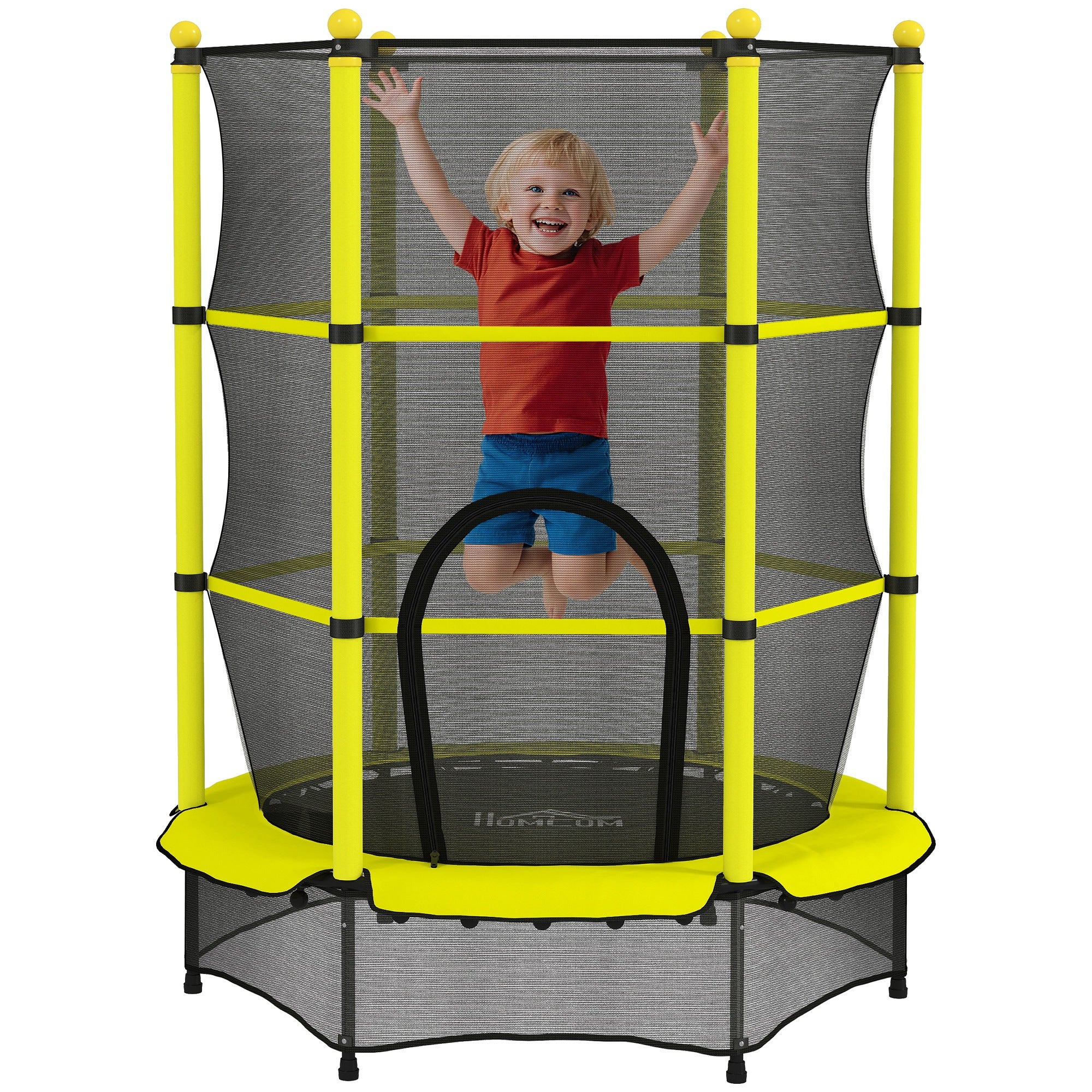 Kids' Trampoline Ø140 cm for Children Aged 3-10 with Safety Net, 50 kg ...