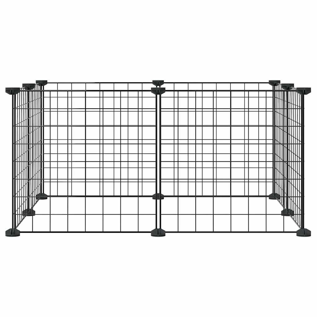 Cage animaux de compagnie à 8 panneaux Noir 35x35 cm Acier CFW11687 ...