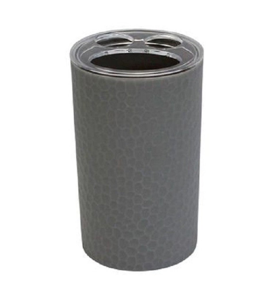 Trade Shop - Porta Spazzolini Bicchiere Accessorio Bagno Grigio 3 Fori ...