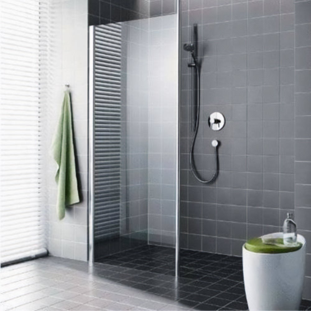 Paroi de douche walk in en verre transparent fixe 100 cm 3958250 ...
