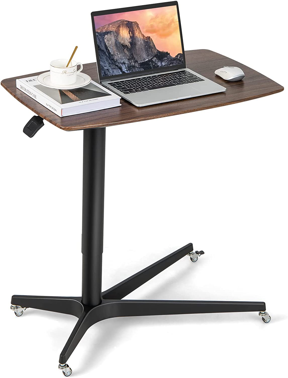 Bureau Debout Mobile 76x48cm, Podium Mobile Hauteur Réglable avec Cadre ... Bureau Debout Mobile 76x48cm, Podium Mobile Hauteur Réglable avec Cadre ...