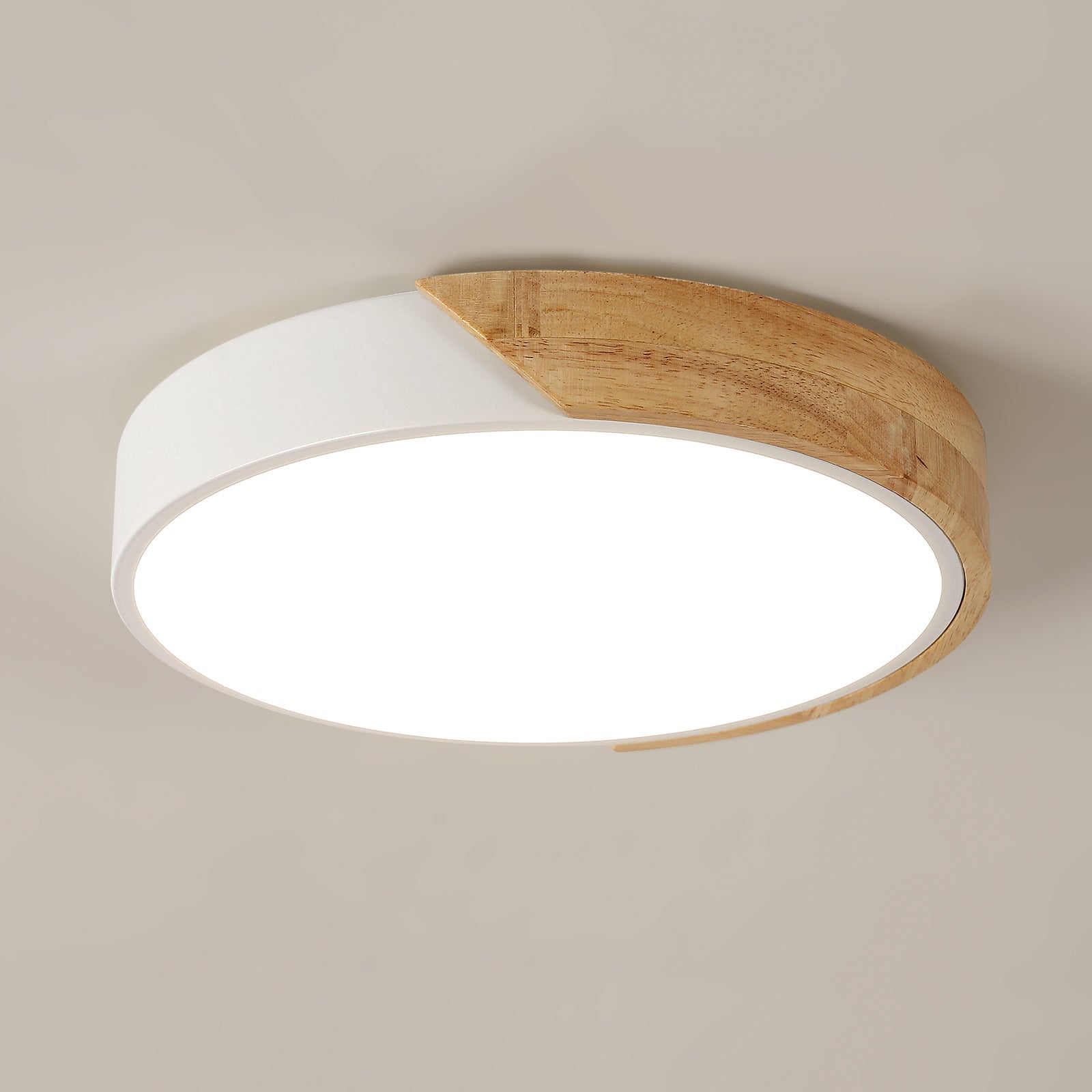 GOECO Plafonnier LED Blanc 30W, 30*5cm, Lumière Neutre 4500K, Convient ...