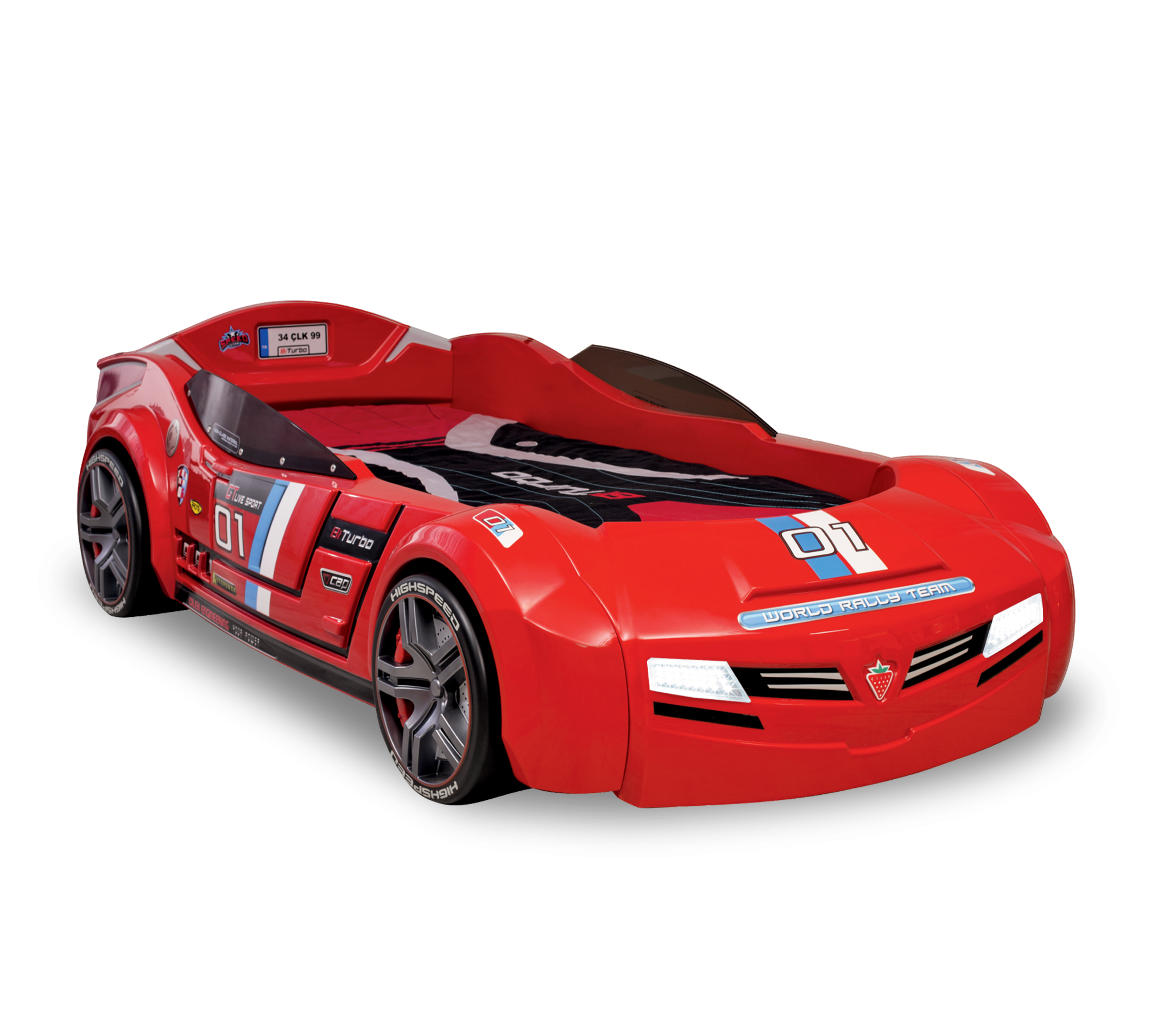 Lit voiture pour enfant Biturbo - (Rouge) (90x195 cm) | Leroy Merlin