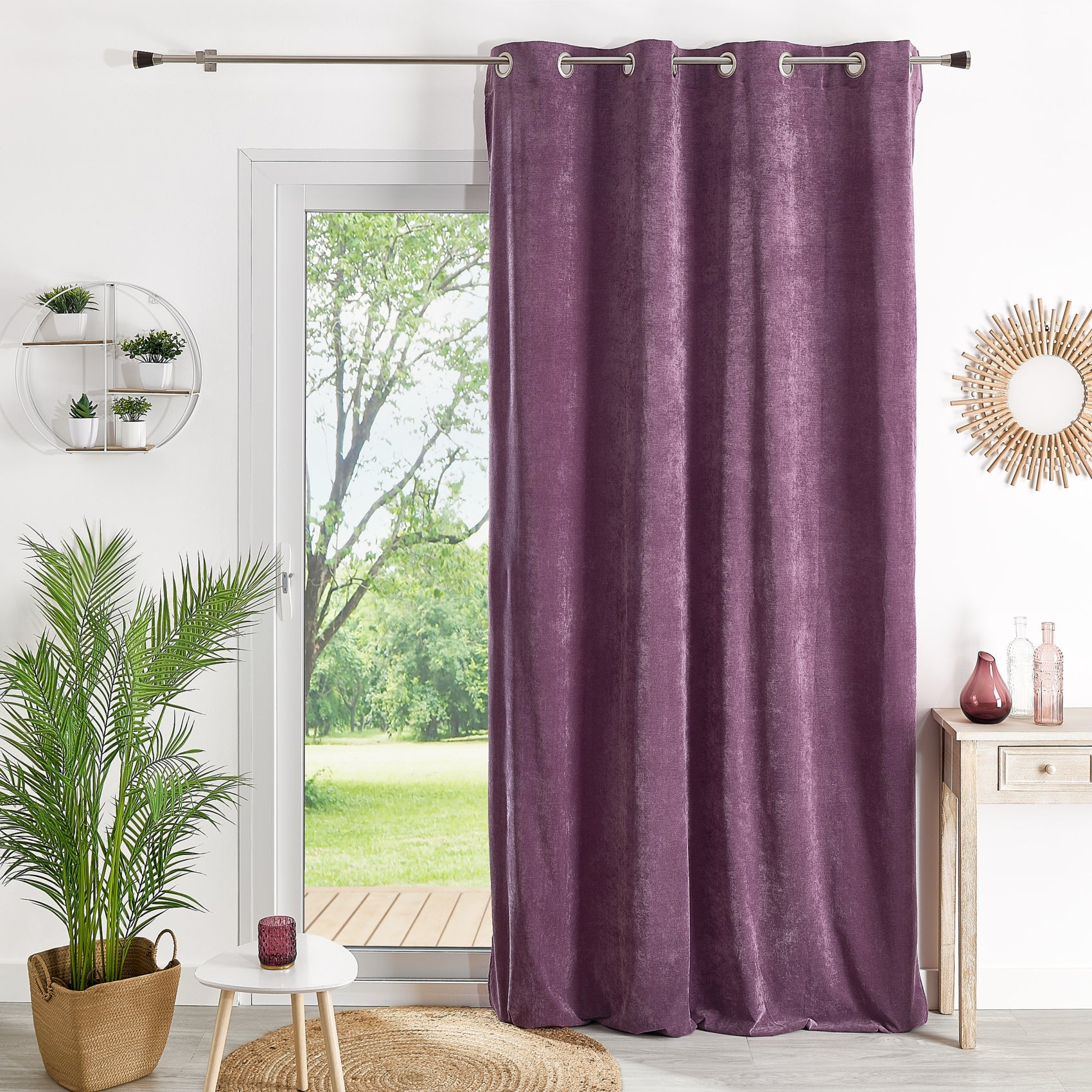 Rideau ameublement en velours uni - Violet parme - 140x260 cm - Velours ...