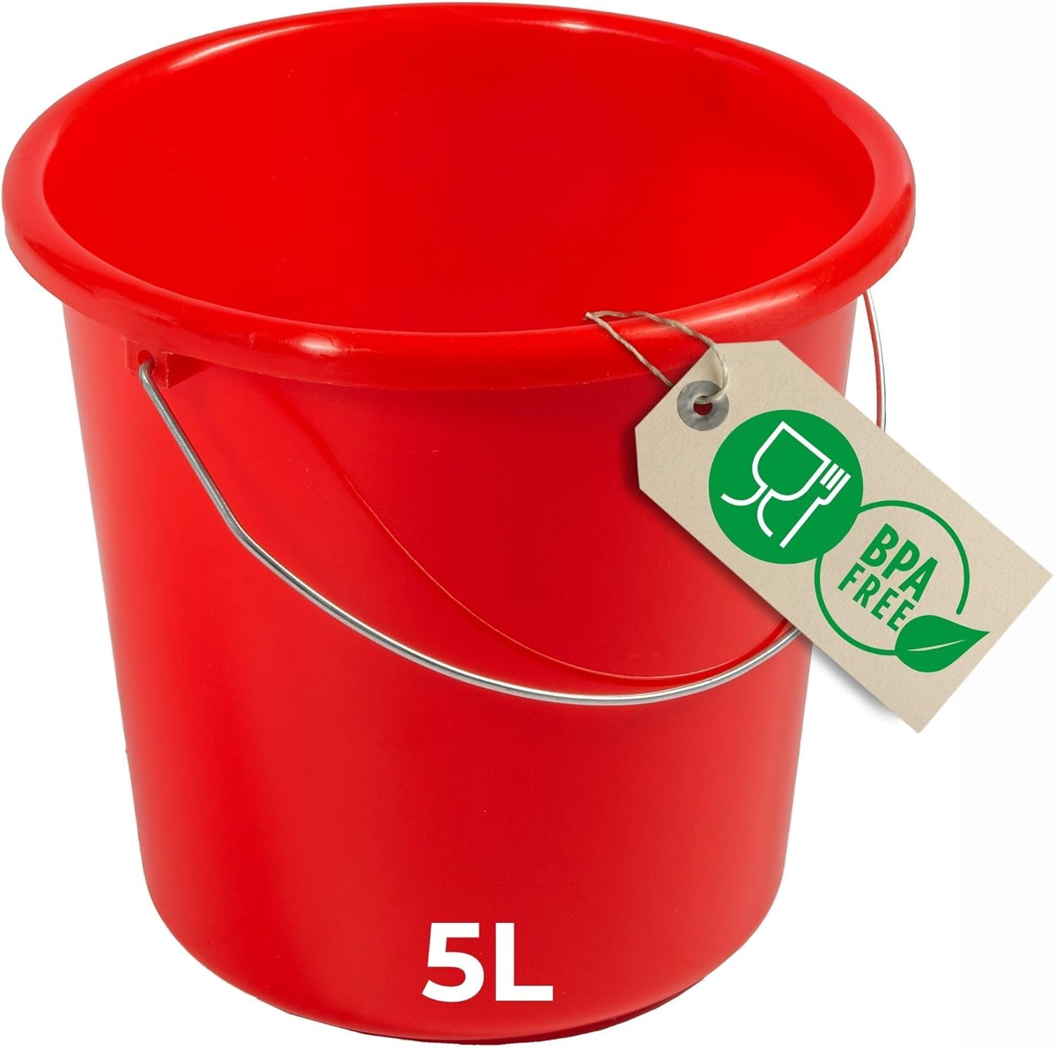 Novaliv Pack 2 cubos rojos 5 litros con escala de medición | Leroy Merlin