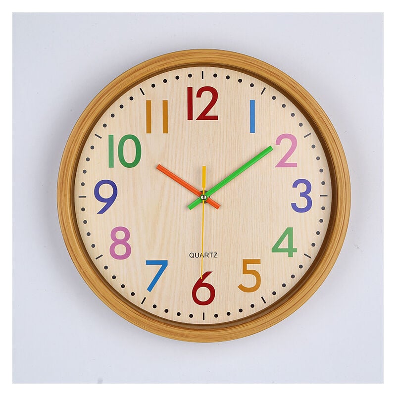 Horloge murale sans bruits de tic-tac pour les enfants, horloge murale ...
