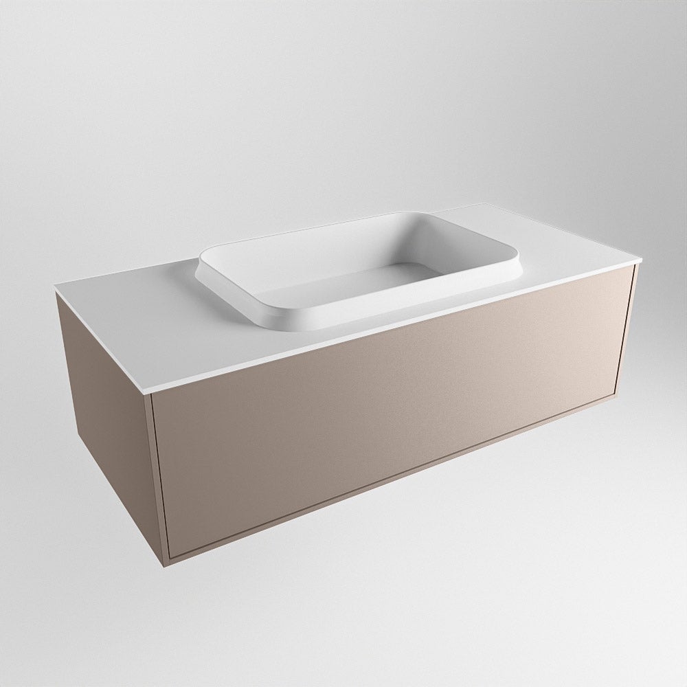 MONDIAZ ERIN 100cm mueble de baño color Smoke con 1 cajón. con Lavabo ...