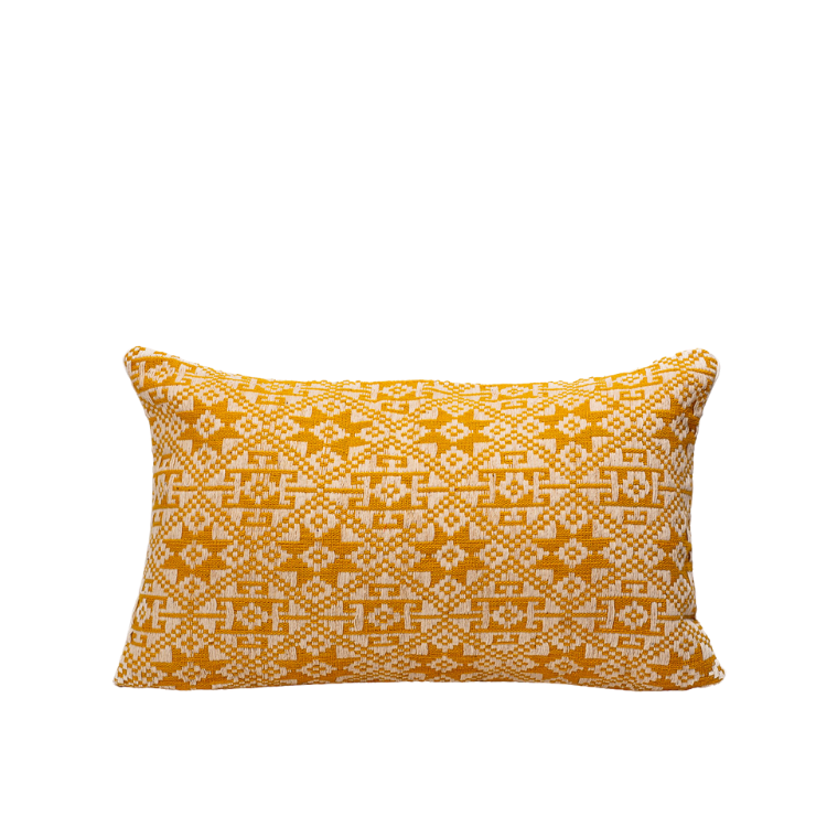 Coussin jaune curcuma 30x50 en coton | Leroy Merlin