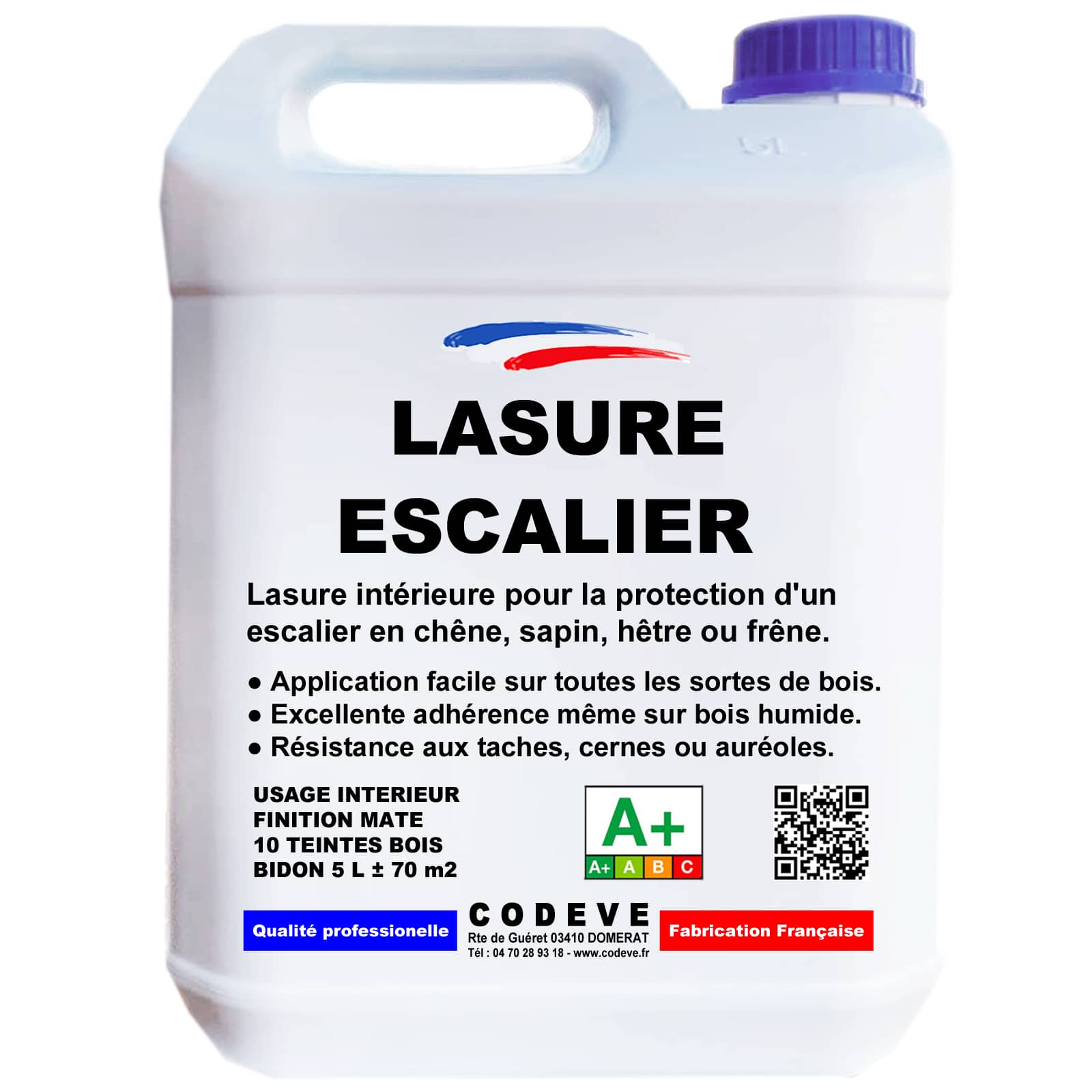 Lasure Escalier - 20 L - Codeve Bois - Pin orégon - Pour La Protection ...