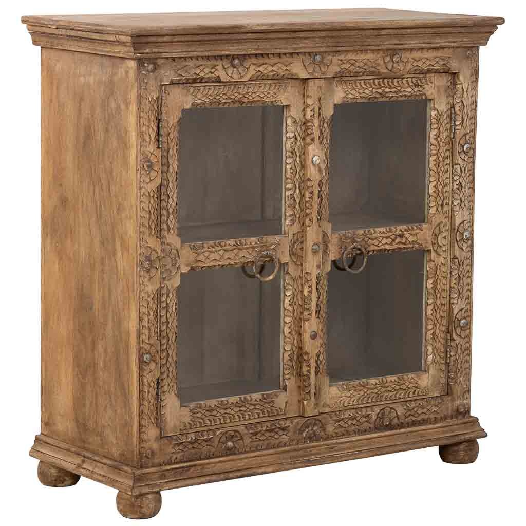 Buffet marron en bois fait main avec 2 portes 97x43x100 cm | Leroy Merlin