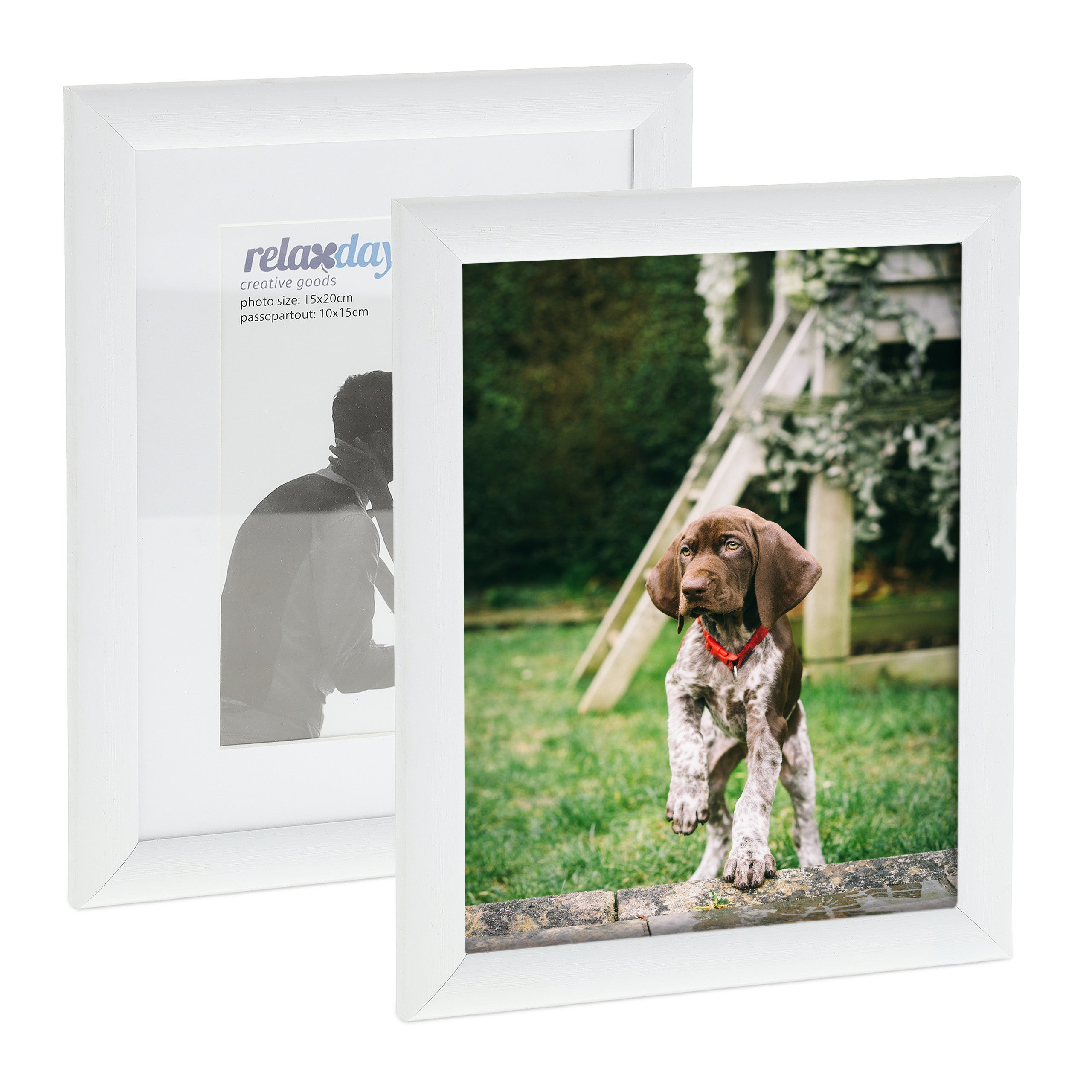 Relaxdays Cadre photo, lot de 2, 15x20 cm, effet bois, format portrait ...