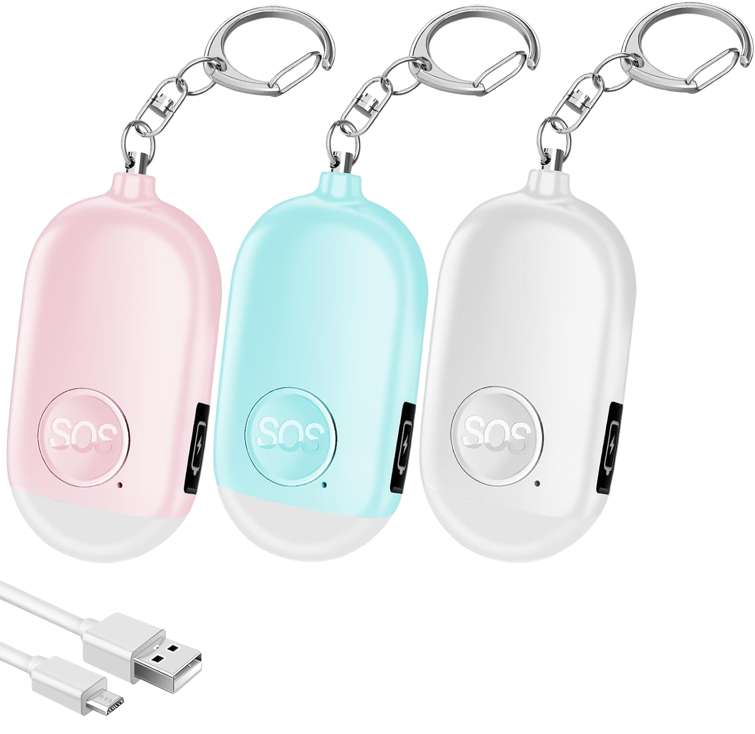 Alarma personal antiataque con llavero, alarma de bolsillo de 130 dB ...