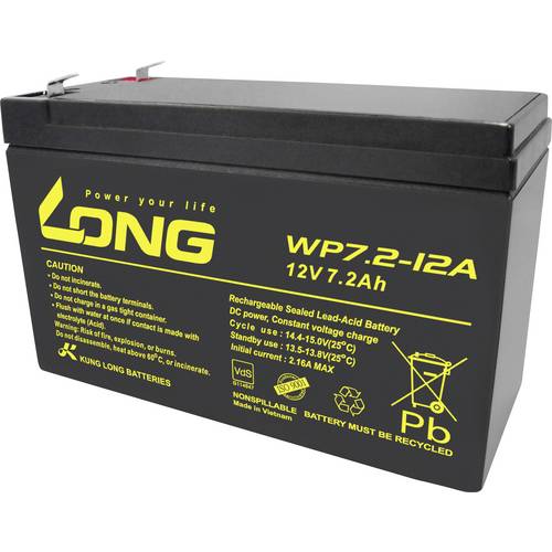 Long WP7.2-12A/F2 WP7.2-12A/F2 Batterie au plomb 12 V 7.2 Ah plomb (AGM ...