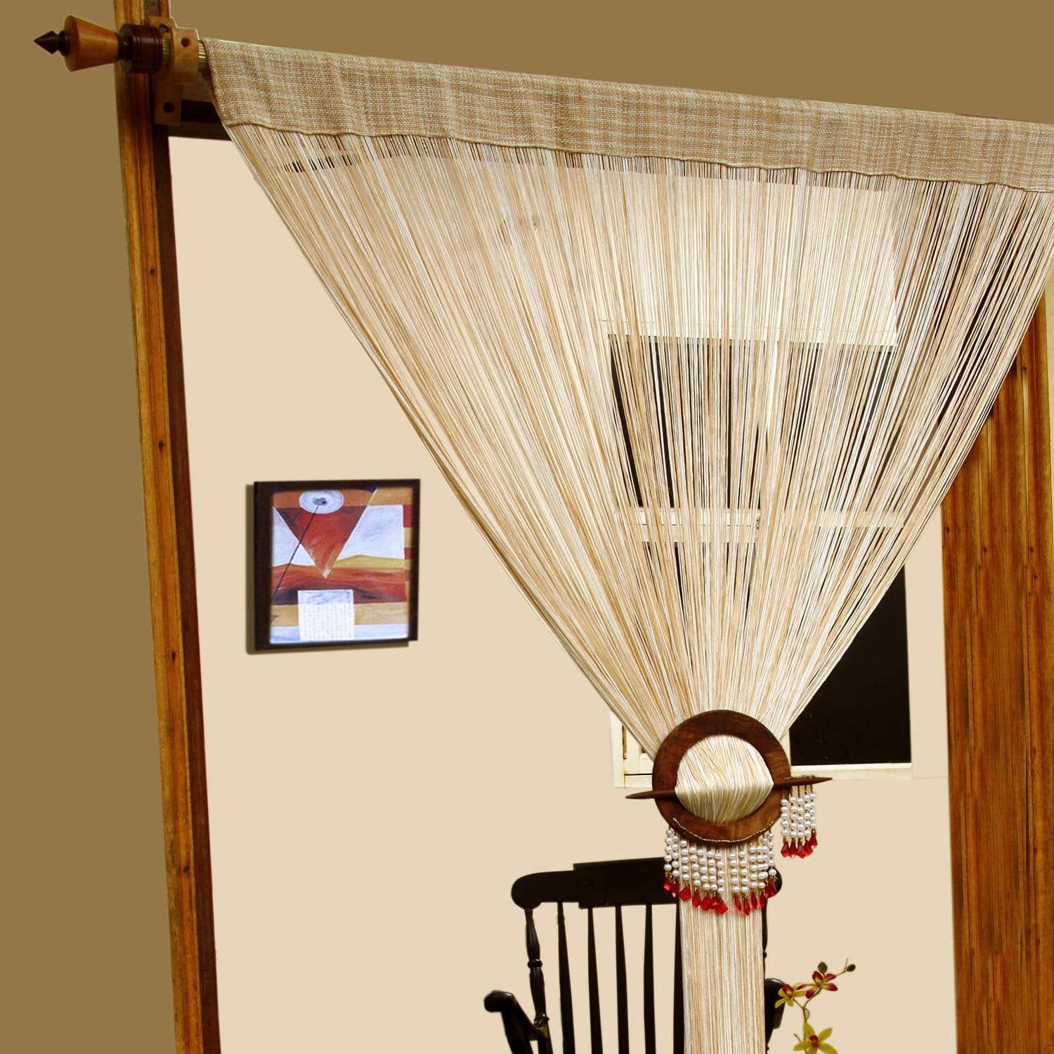Homescapes Rideau de fils Ivoire 100% Polyester | Leroy Merlin