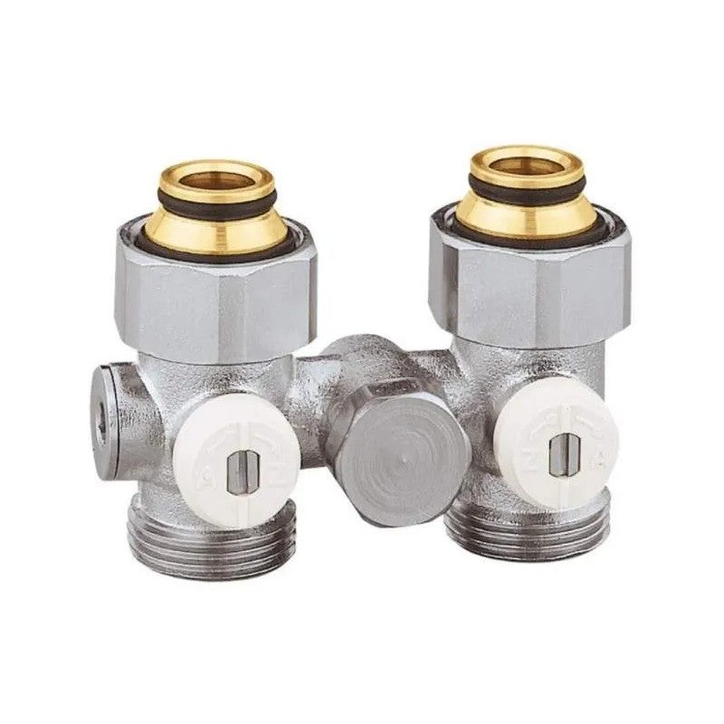 Vanne double en H monotube droit pour radiateur avec Eurocône | Leroy ...