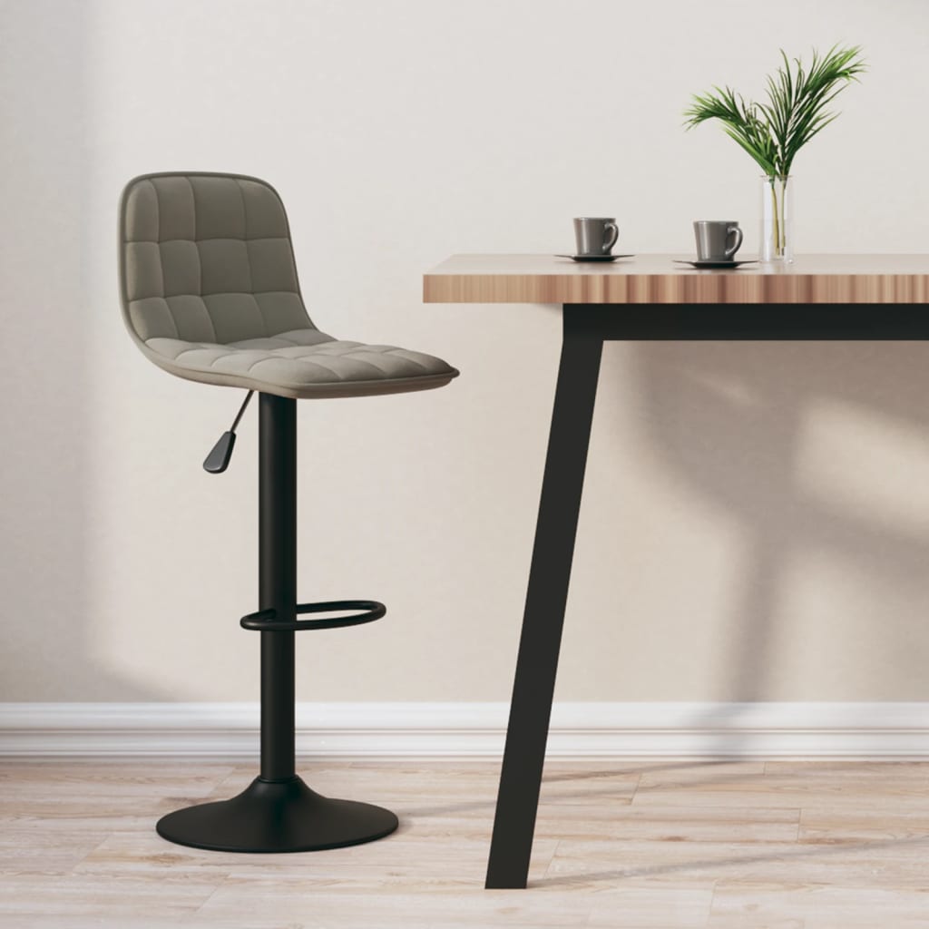 Tabouret de bar Gris clair Velours | Leroy Merlin