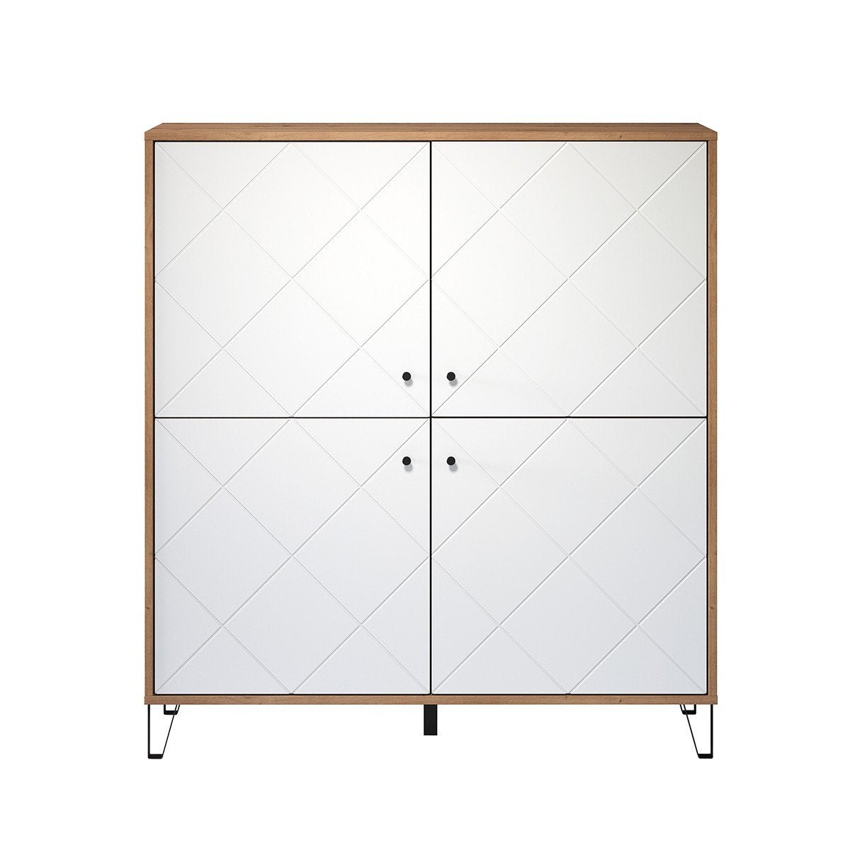 Buffet alto de 4 puertas blanco mate L123 cm - Touch | Leroy Merlin