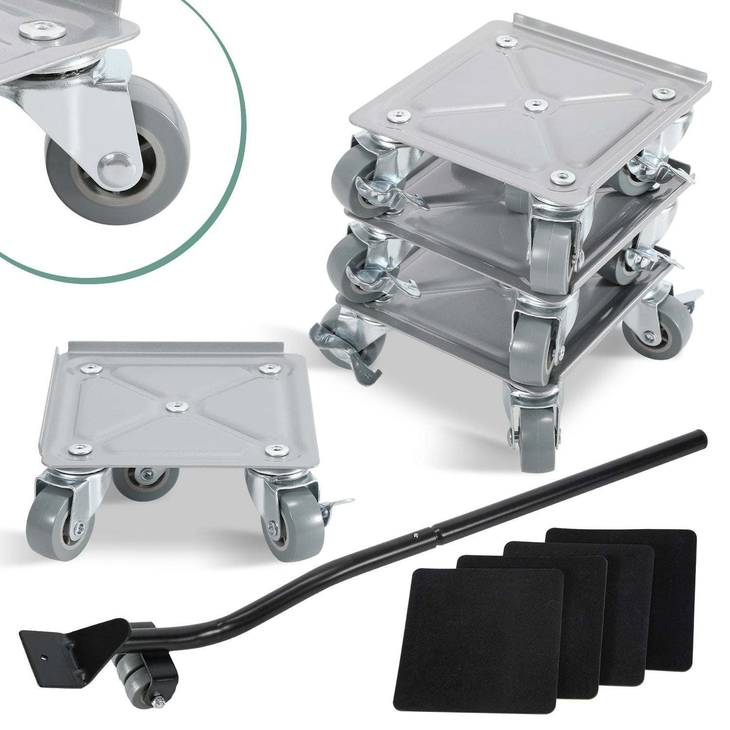 Plateau Roulant 4X charge supportée 500kg plateau Roulant Support roulant Plateau roulant à ...