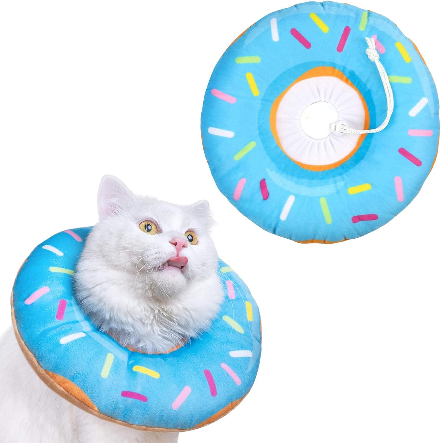 Collar de recuperación M-Blue-Cat, collar protector suave ajustable ...