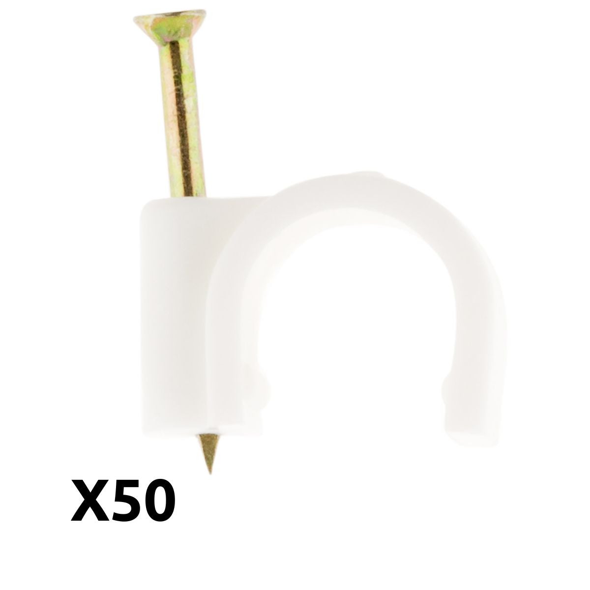 Lot de 50 crochets de fixation Ø20mm - Blanc - Zenitech | Leroy Merlin