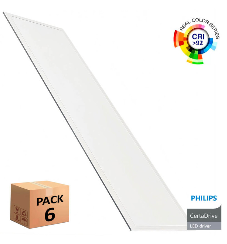 Pack x6 Panel LED 120x30 40W (400W), 4800Lm, PHILIPS Certa Driver ...