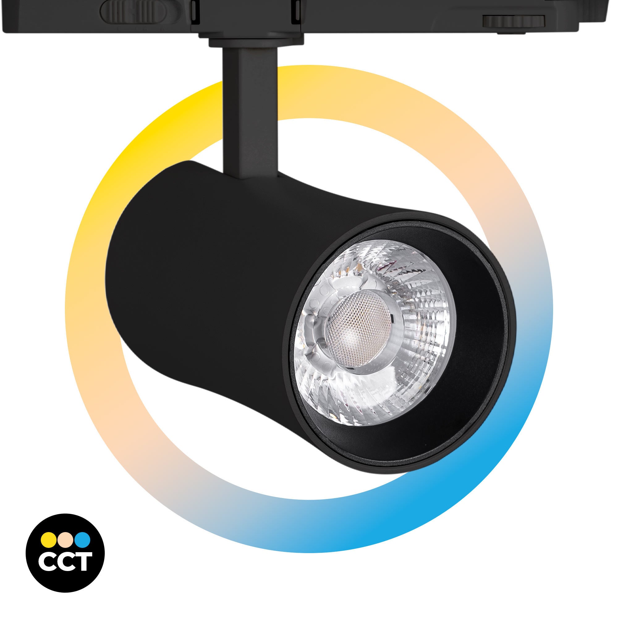 Proyector LED arquitectónico para carril trifásico CCT - 20W - CRI 90 - Driver KGP - Negro ...