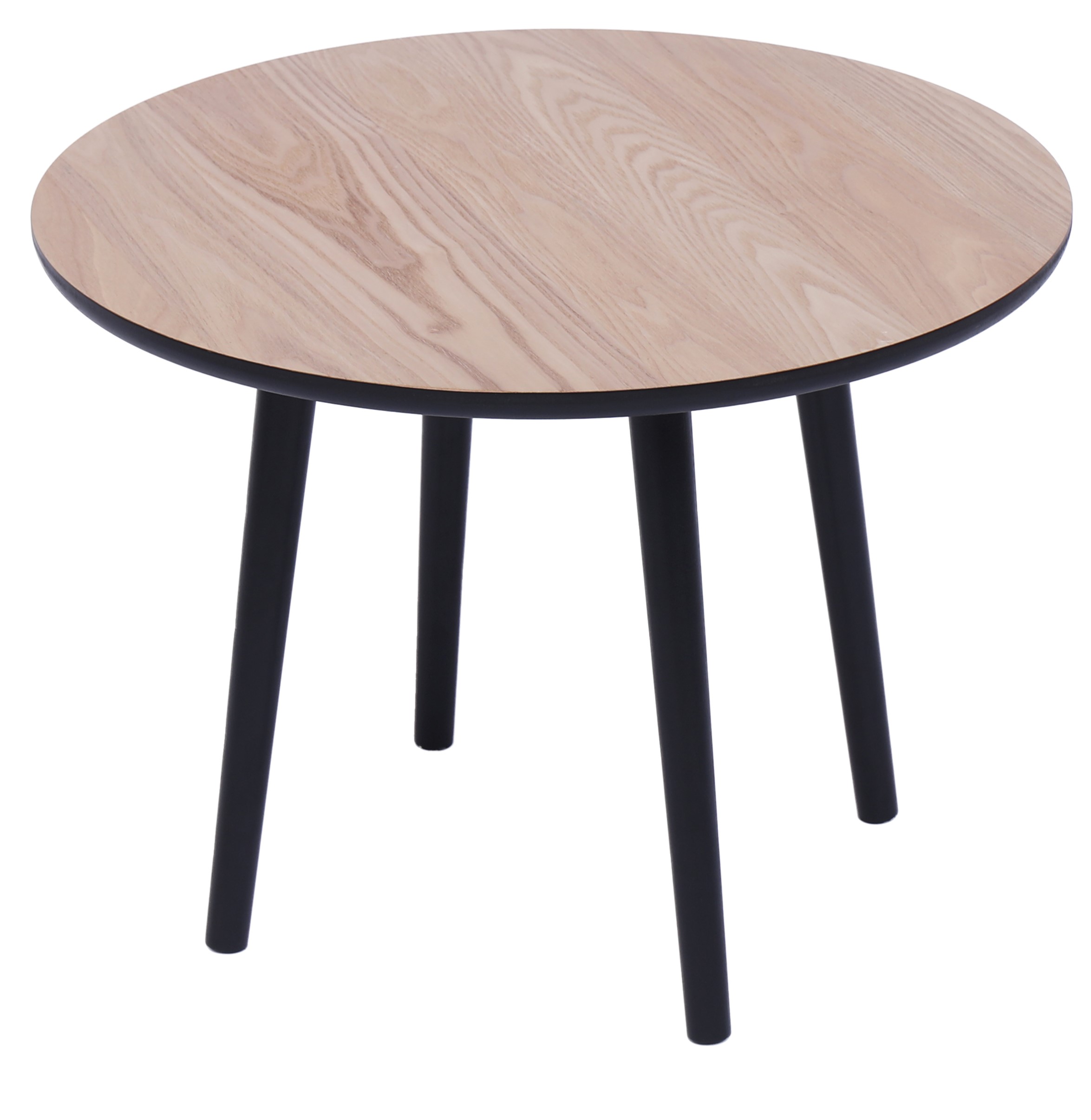 Nordlys - Table Appoint Bout de Canape Meuble Bois Rond Pin Noir ...
