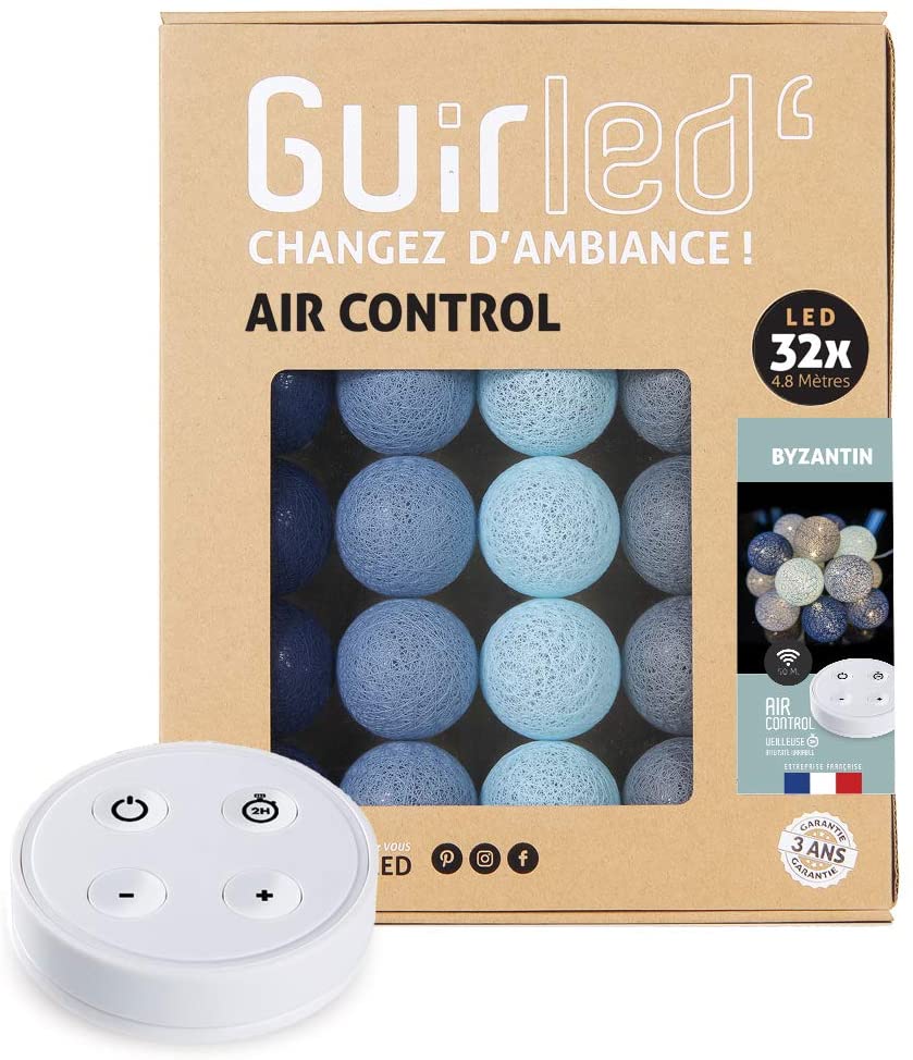 Guirlande lumineuse boules coton LED USB - Télécommande sans fil ...