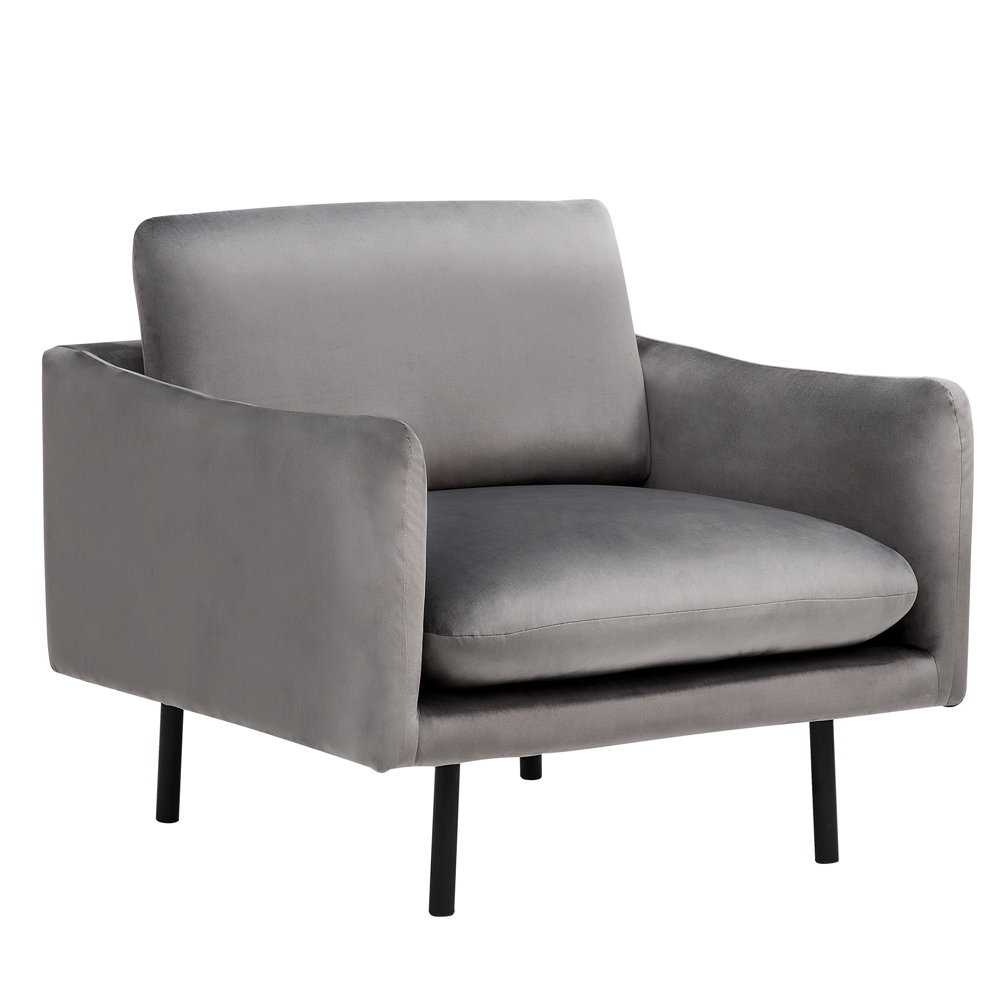 Beliani Fauteuil en velours gris VINTERBRO | Leroy Merlin