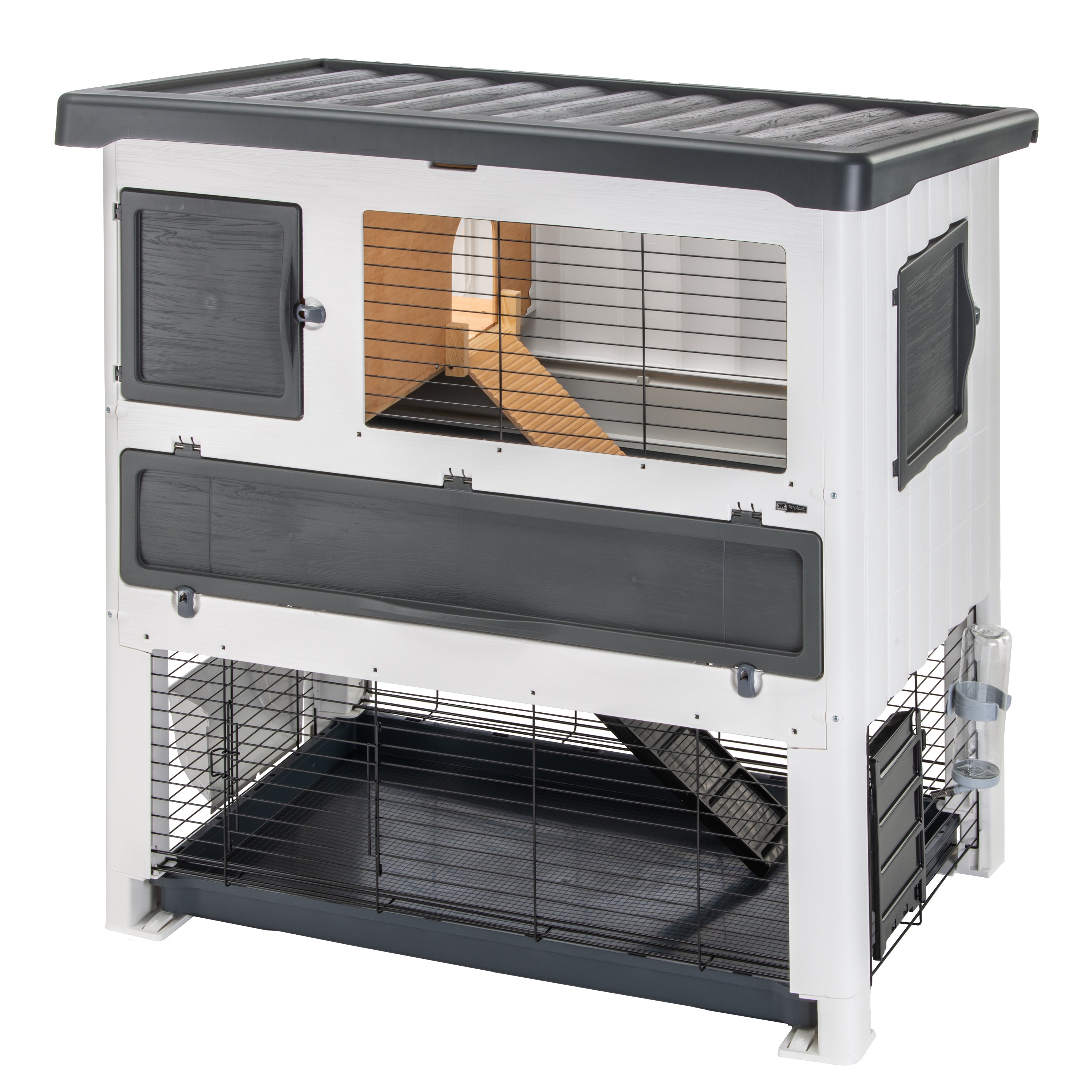 Ferplast Cage Lapin GRAND LODGE 120 PLUS, Clapier Extérieur 2 Étages ...