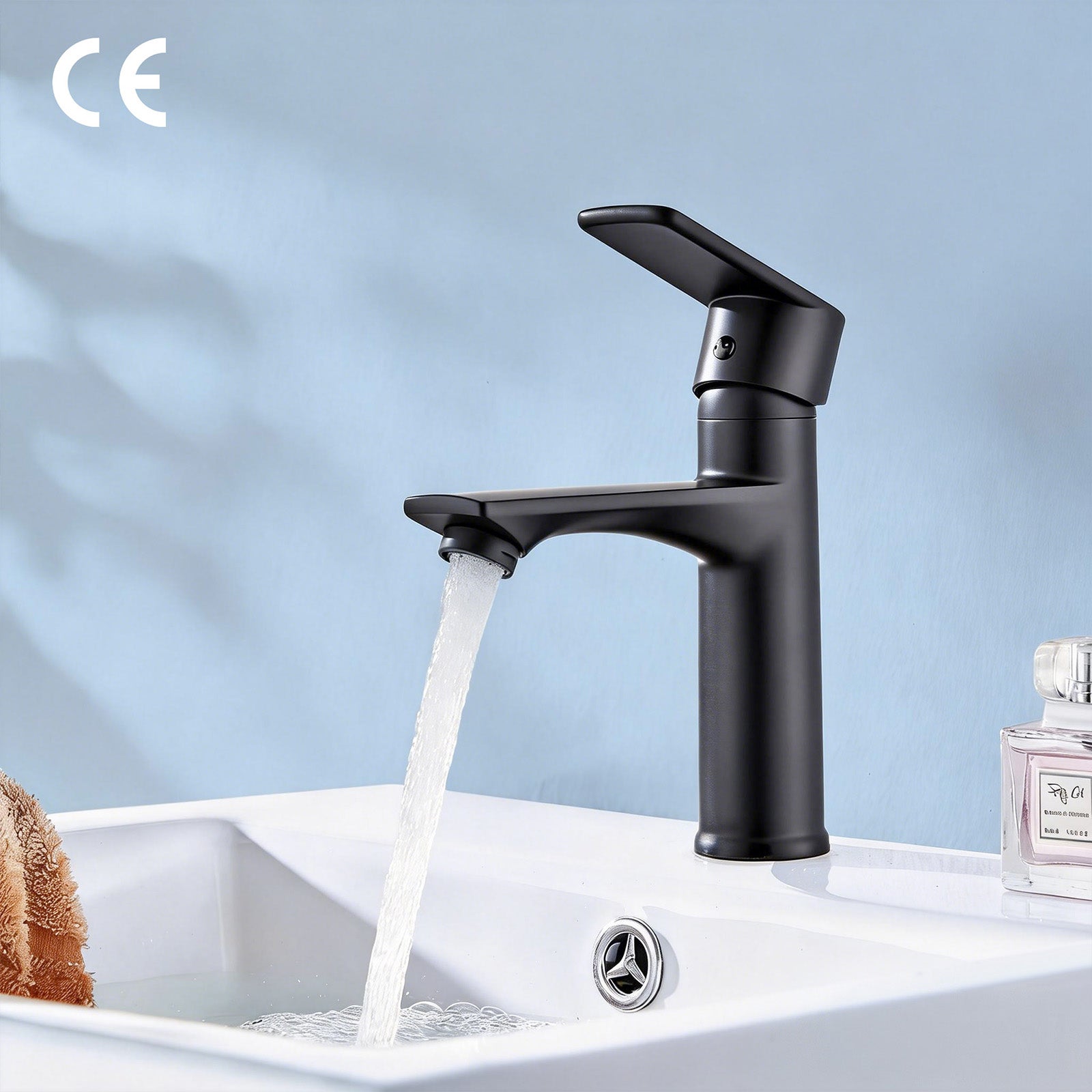 Mitigeur Lavabo Noir en Laiton avec Levier Unique, Robinet Salle de ...