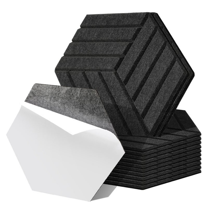 12 stuks Panneaux acoustiques Hexagonal Stripe Adhésifs Isolation ...