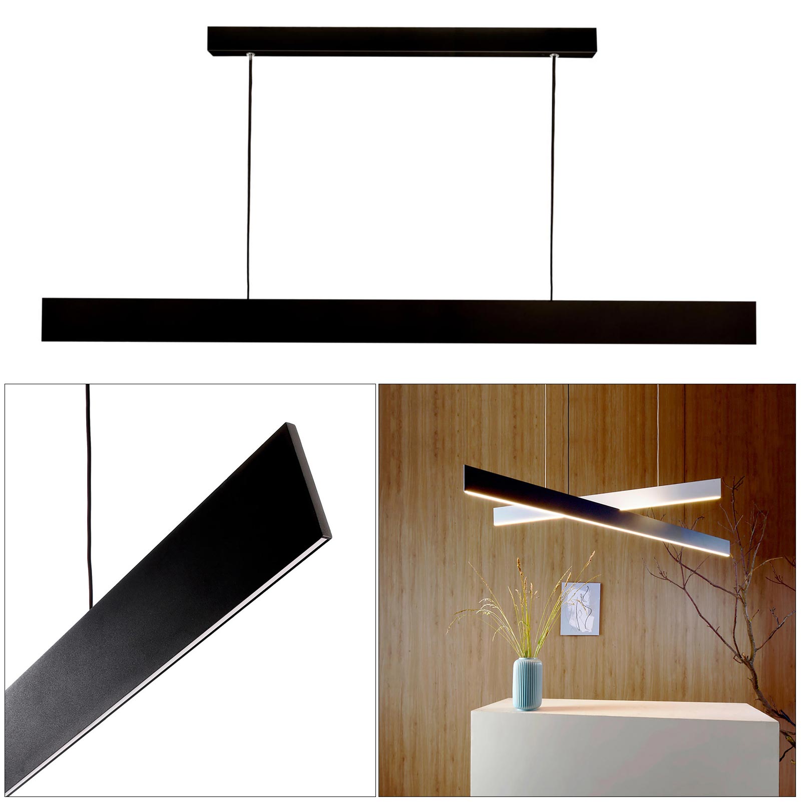 APOLLON Lampada sospensione lineare slim 146cm moderna pendente LED 42W ...