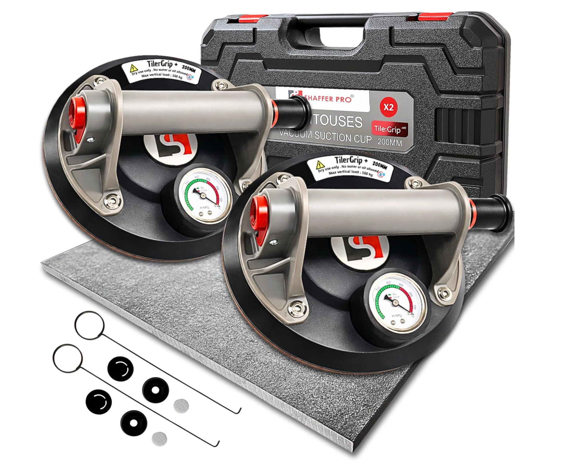 Ventouses de carrelage XXL Ø 200 mm – 320 kg – Lot de 2 ...