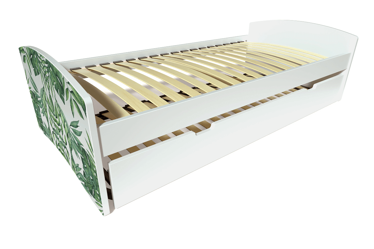 Banquette lit gigogne Happy 90x190 bois et décor 90x190 Multicouleur ...