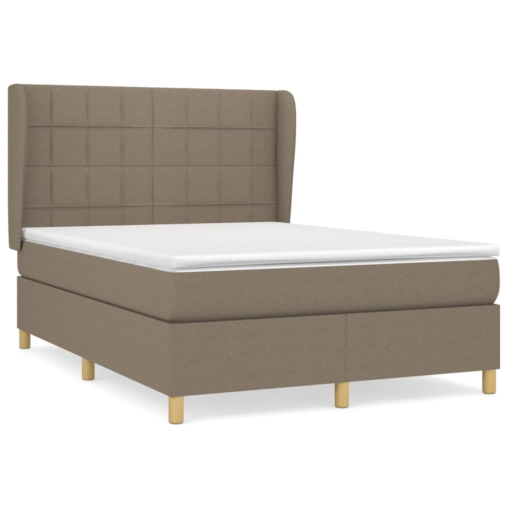 Lit boxspring avec matelas en tissu gris taupe 140x200 cm - COMFORTXL ...