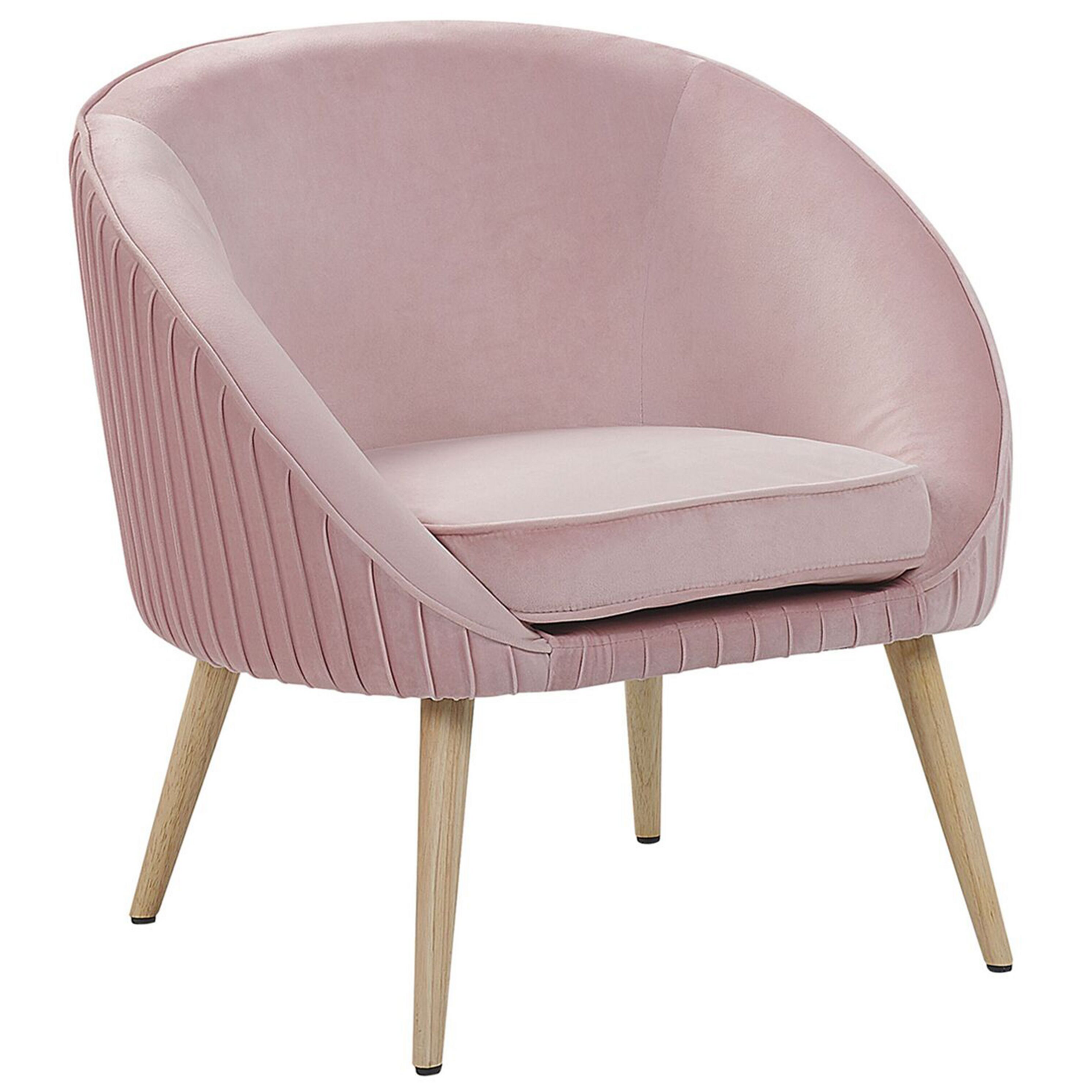 Fauteuil TROMSO Velours Rose | Leroy Merlin