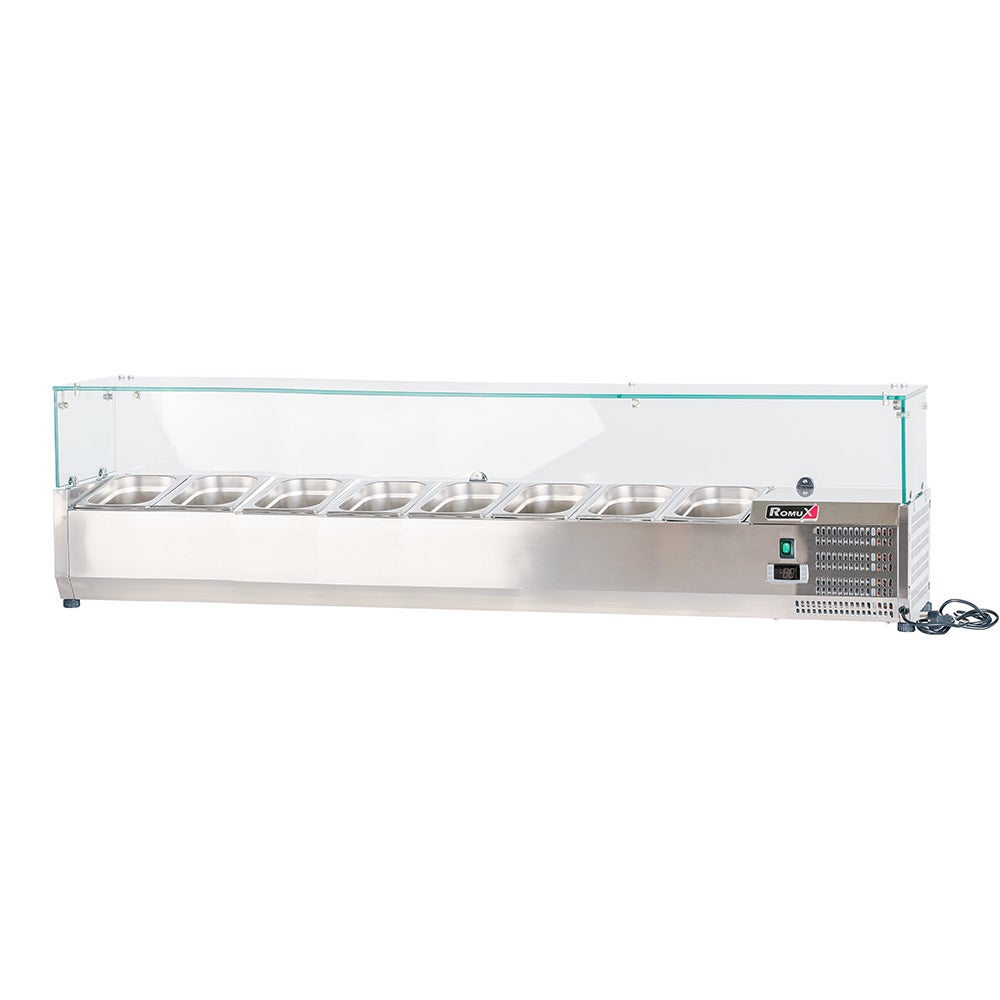 Romux® Vitrines Réfrigérées à Ingrédients 160x33x44 cm en Acier Inox ...