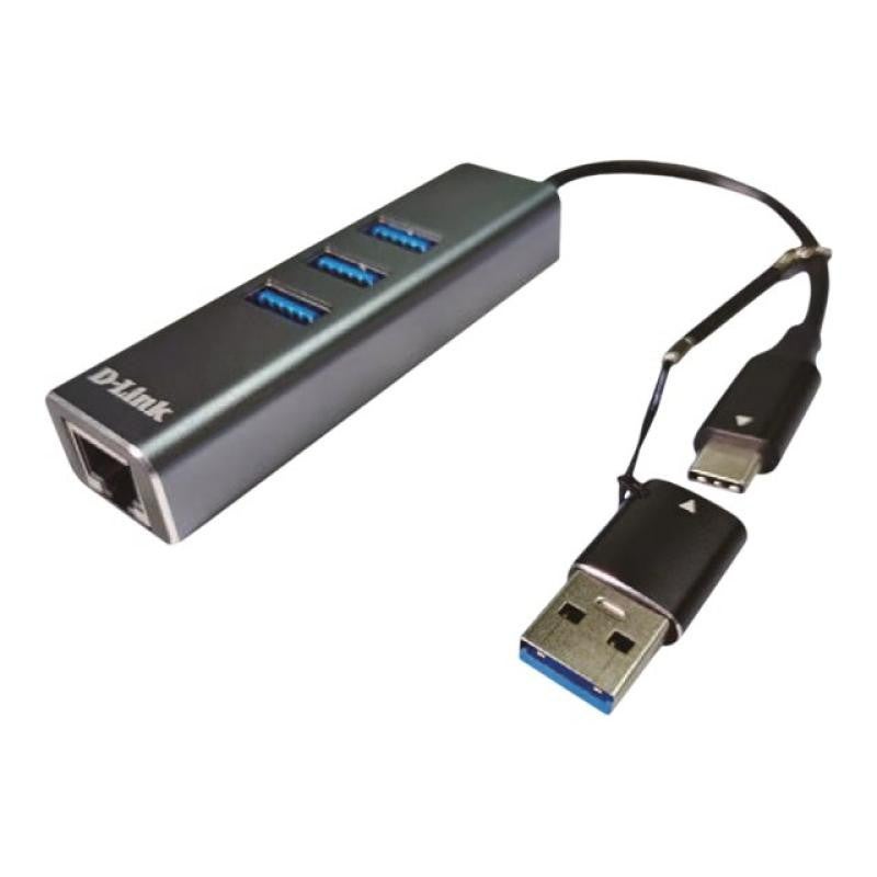 USB-C/USB TO GIGABIT ETHERNET ADAPTER WITH 3 USB 3.0 POR TS | Leroy Merlin
