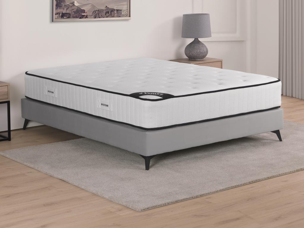 Matelas 160 x 200 cm anti-feu ressorts ensachés et mémoire de forme ép ...