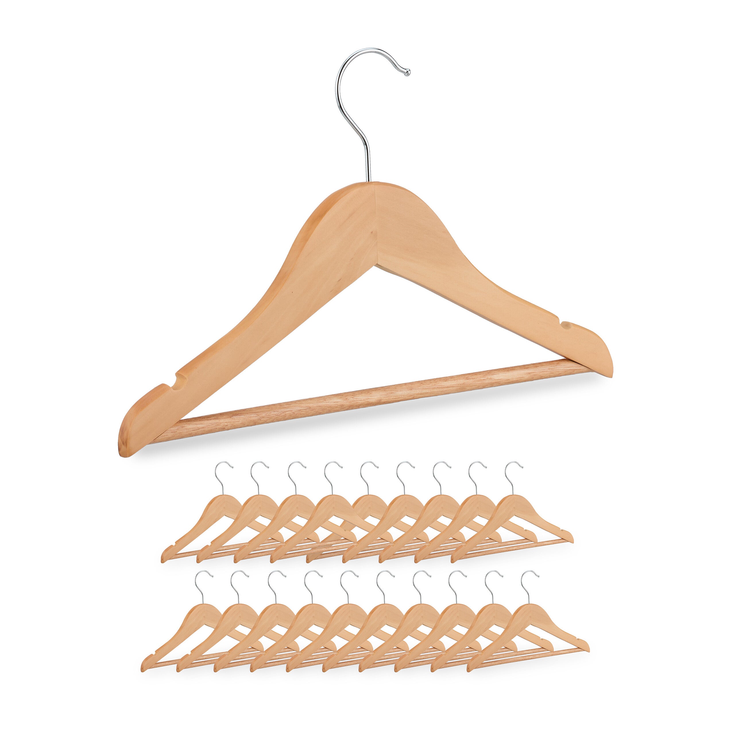 Perchas Infantiles, Set 20, Colgadores de Madera, Bebé y Niño, Gancho ...